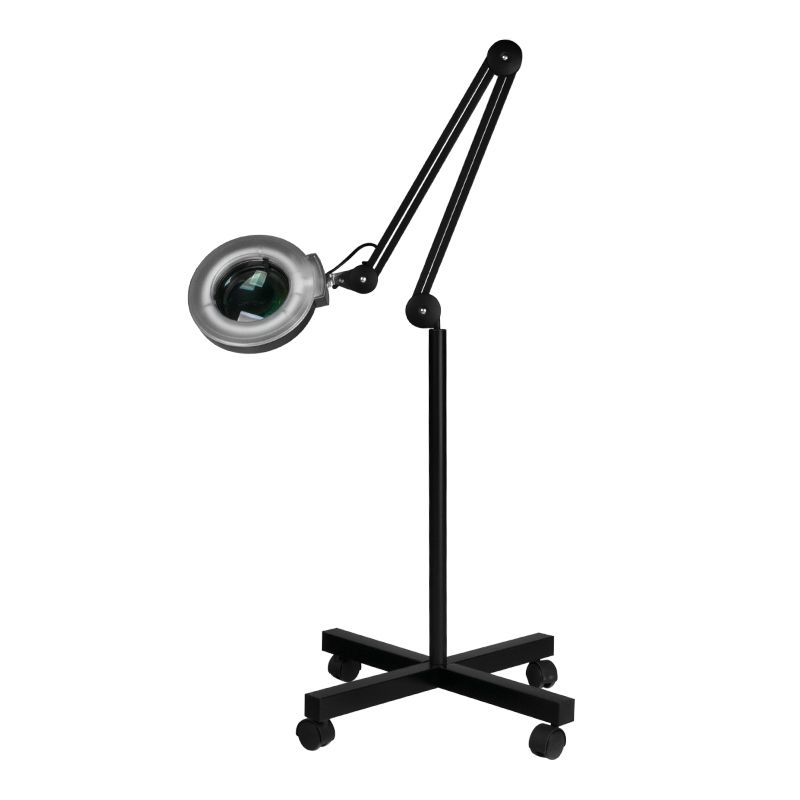 Lupenlampe LED 5D mit Standfuß S4 Schwarz | Nagelfraeser-shop.de